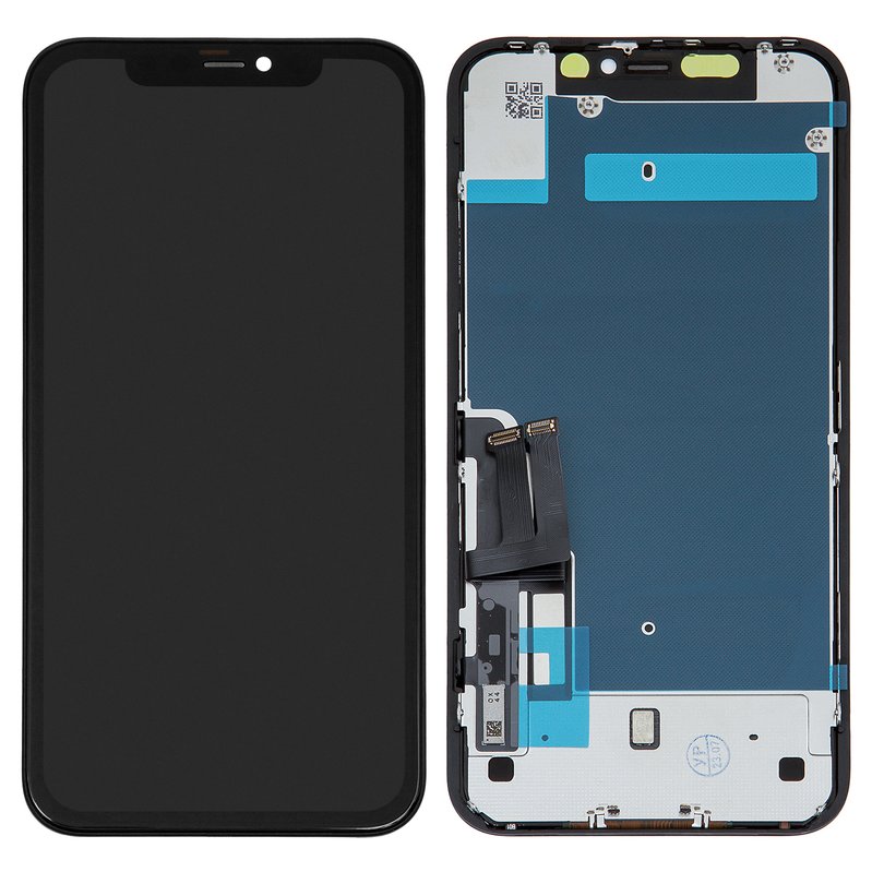LCD compatible with iPhone 11, (black, with frame, AAA, (TFT), imisu ...
